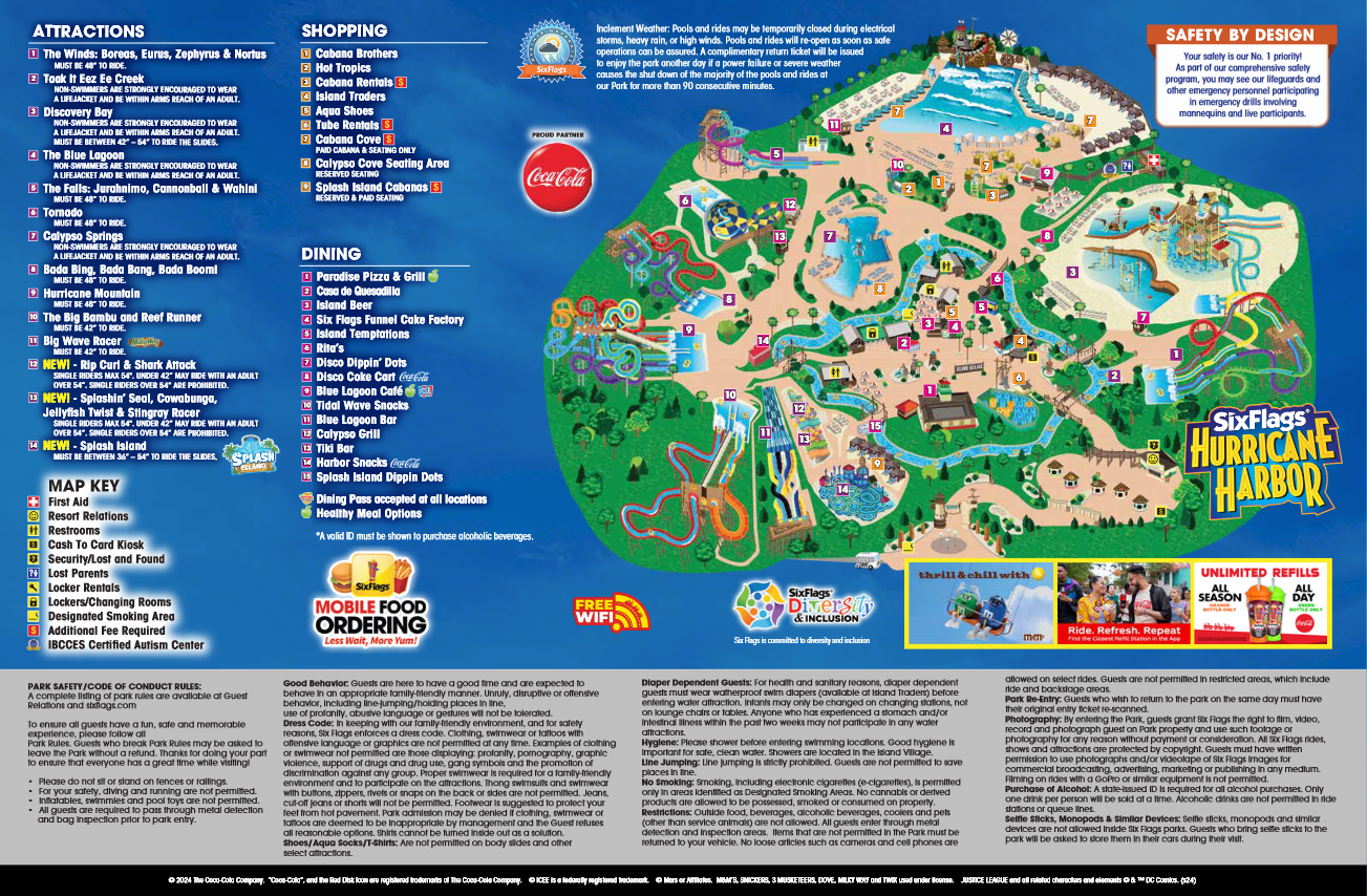 View Park Map | Hurricane Harbor New Jersey