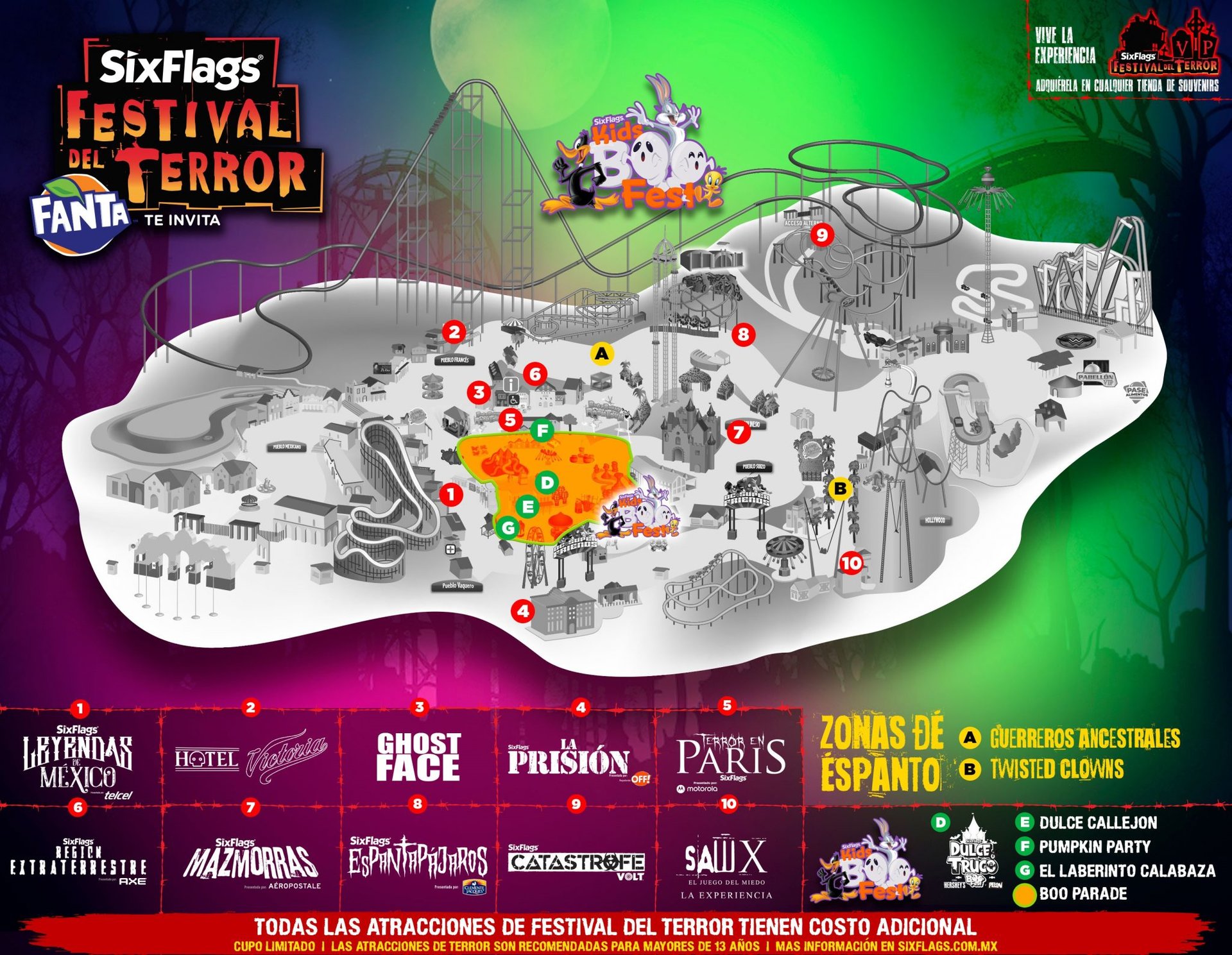 Mapa del Parque - Six Flags Mexico